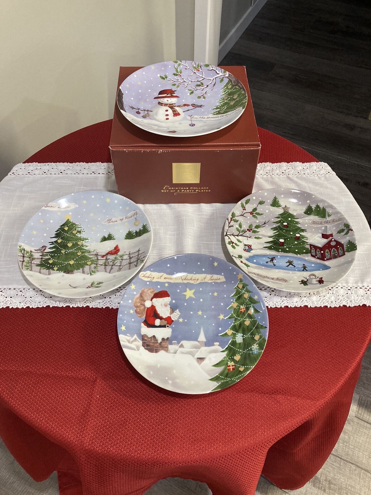 Lenox Christmas Collage Lunch Plates 8.5” Porcelain Set Of 4 In ...