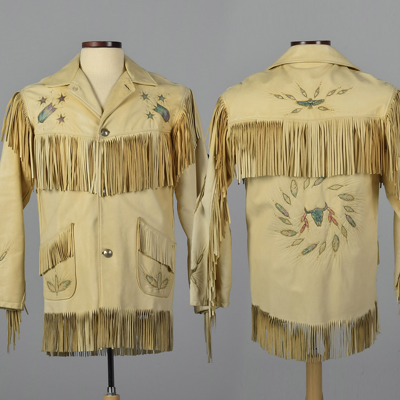 Small One of a Kind Mens Deerskin Leather Jacket Native American Hand ...