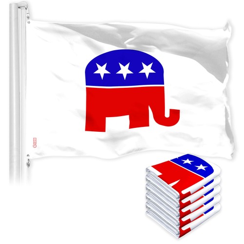 G128 5 Pack Republican Party Flag 3x5 Ft LiteWeave Pro Printed 150D ...