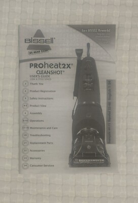 Bissell Pro Heat 2x 8920 8930 8960 9200 9300 9400 Cleanshot Manual User ...