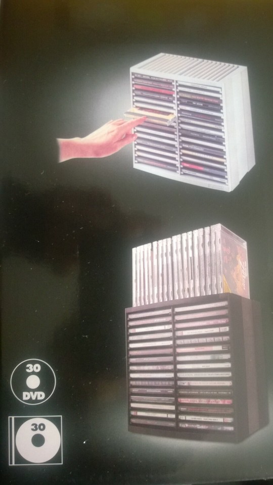 Fellowes CD Storage Unit for 30 CDs + Rack for 18 on Top. Spring Loaded ...