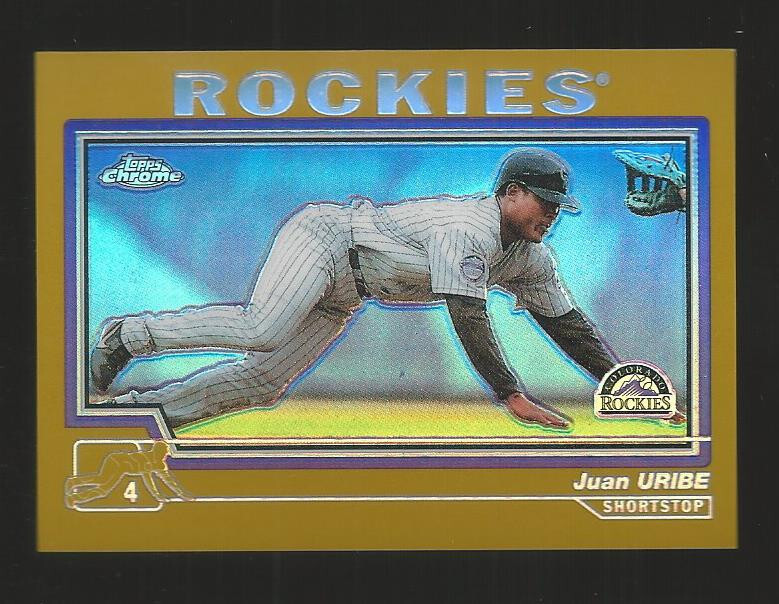 2004 Topps Chrome Juan Uribe Rockies #87 Gold Refractor Rare Short ...