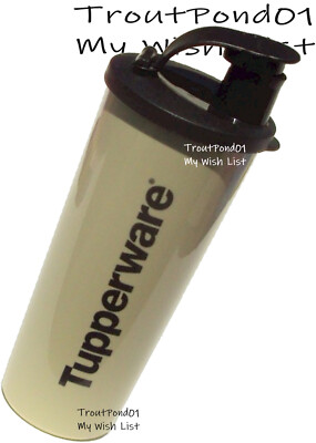 Tupperware Tumbler 16 oz Tall Ice Tea Cup Mocha Brown LOGO + Flip Top ...