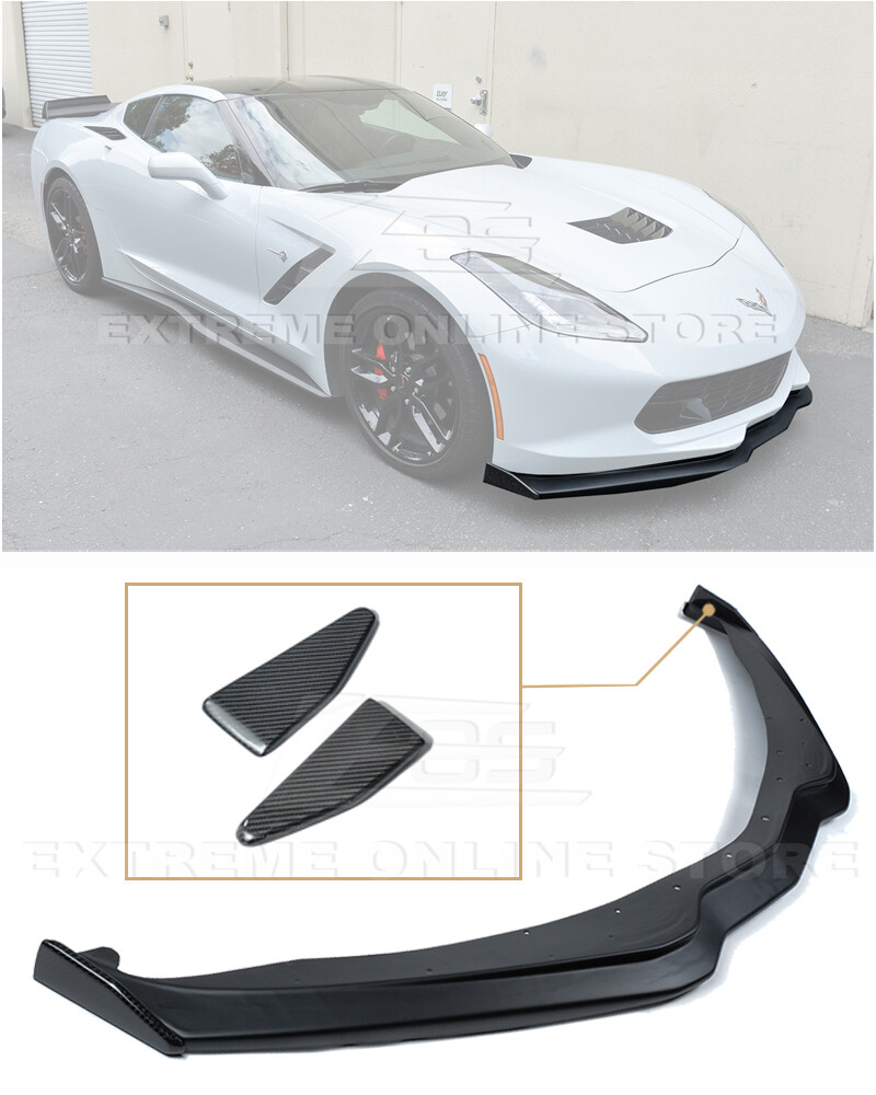 For 14-19 Corvette C7 | Z06 Z07 Stage 2 Front Splitter Lip W/ Side ...