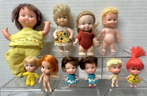 Vtg Mini Doll Lot PeeWee Liddle Kiddle Dolly Darling + Clones Lot Of 10 ...