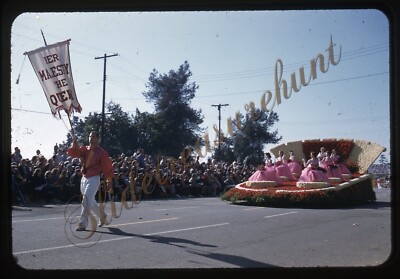 Pretty Women Parade Float People 35mm Slide 1950s Red Border Kodachrome ...