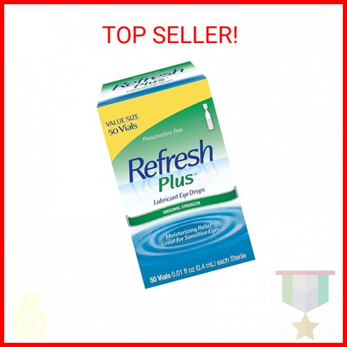 Refresh Plus Lubricant Eye Drops For Dry Eyes, Preservative-Free, 0.01 ...