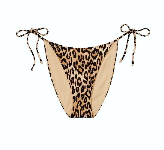 Victoria Secret Swim Side Tie Cheeky Bottom SIZE XXL 2XL Leopard Black ...