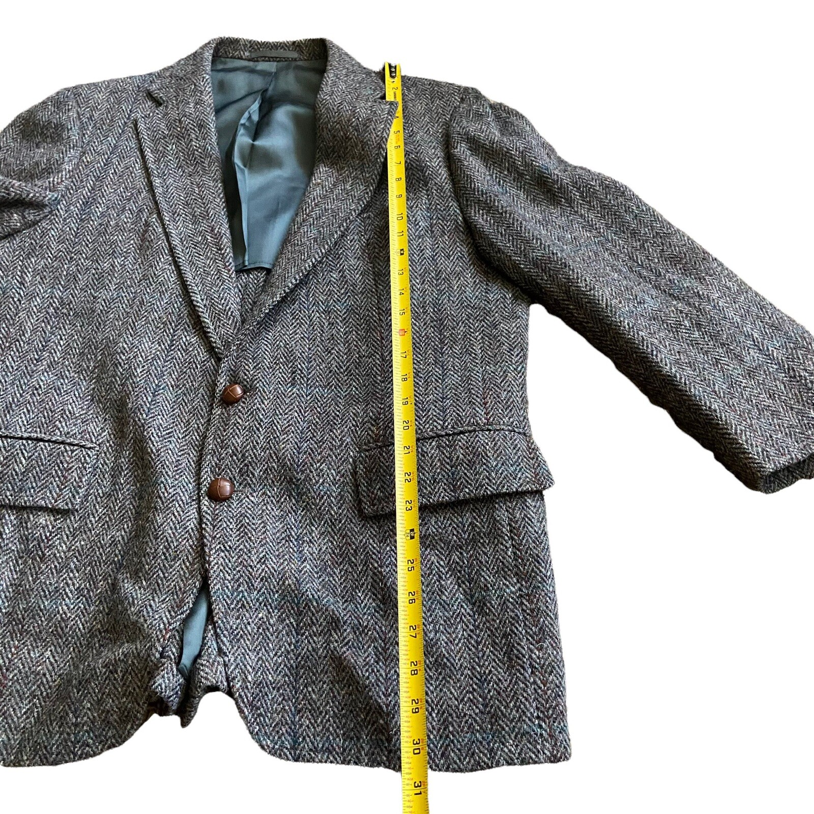 Harris Tweed Brown Scottish Wool Blazer Sport Coat Me… - Gem