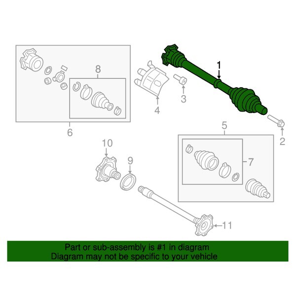 Front CV Axle Assembly For Audi Q5 2.0L 2018 - 2021 OEM 80A407271E | eBay