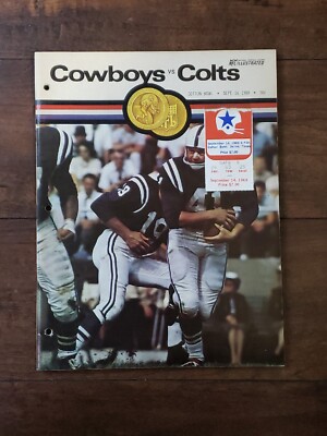 Vintage September 14 1969 Dallas Cowboys Vs Baltimore Colts Program And ...