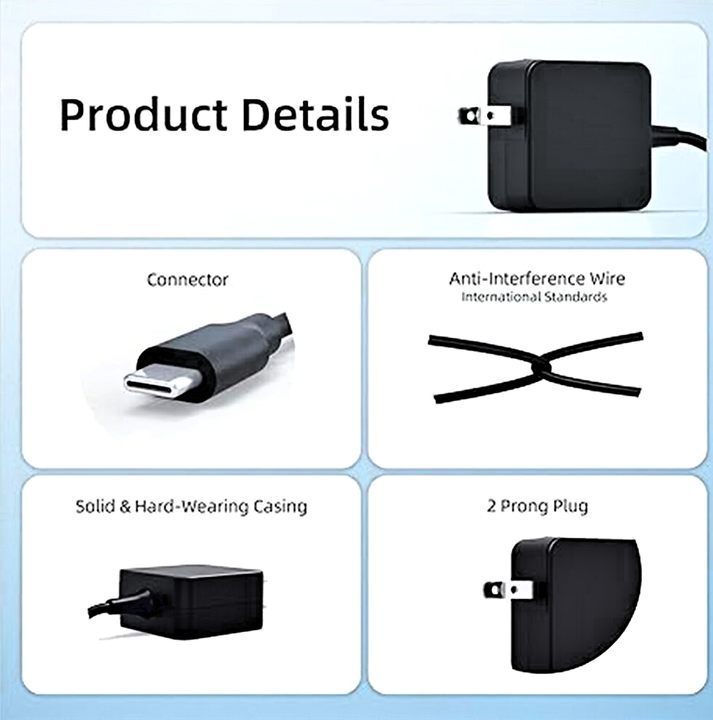 AC DC Adapter for Dell LA65NM190 vt148 0vt148 Type-c adapter power ...