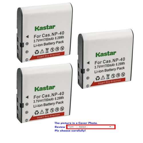 Kastar Replacement Battery for Casio NP-40 & Casio Exilim Zoom EX-Z300 ...