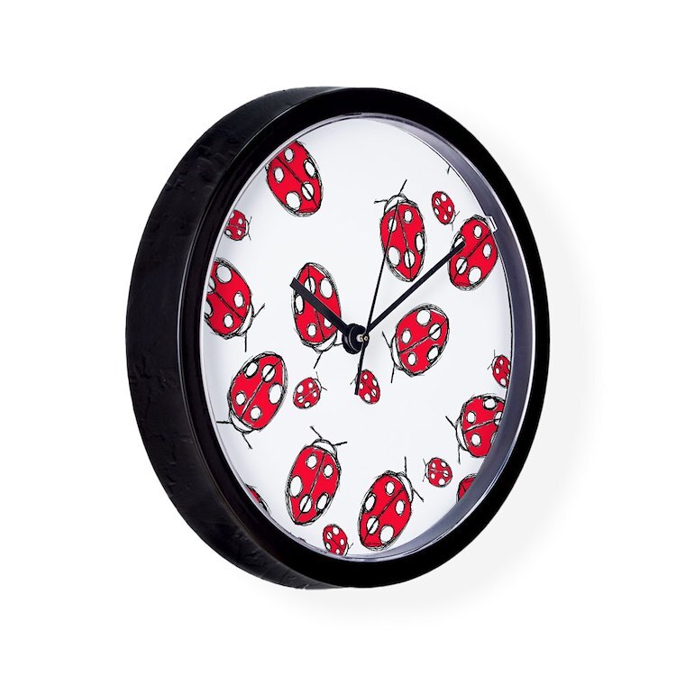 CafePress Ladybug Red 10" Wall Clock (892208256) | eBay