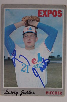 Larry Jaster Expos Cardinals Braves Autograph 1970 TOPPS #124 Signed ...