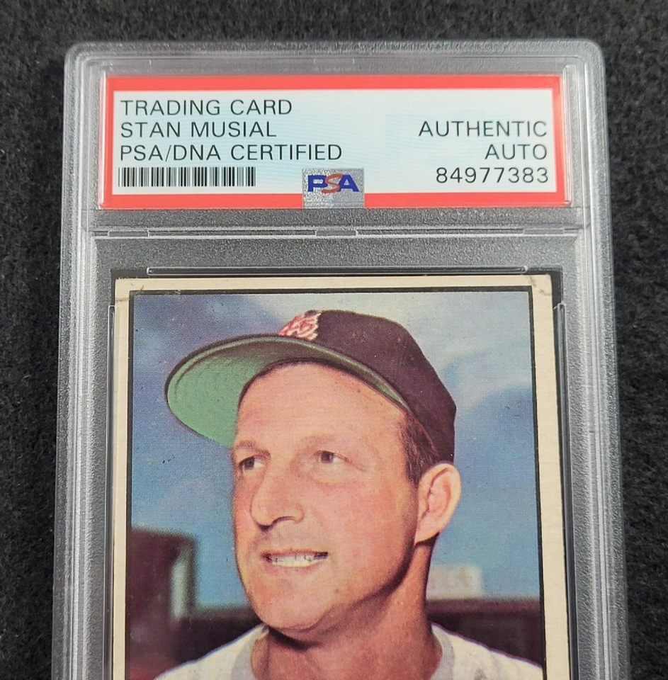 Rare 1961 STAN MUSIAL Signed Topps Baseball Card-HOF-ST. LOUIS ...