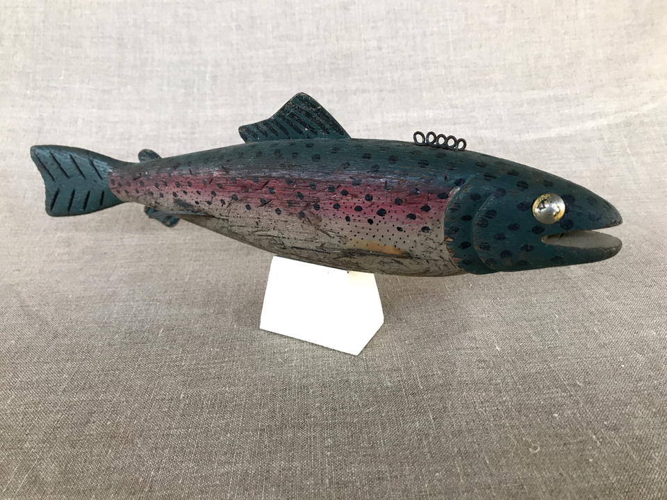 Ice Spearing Fishing Decoy, Hand Carved Hand Painted, a Rainbow Trout ...