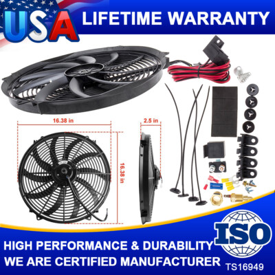 16inch Universal Electric Radiator Slim Push Pull Cooling Fan 12V 120W ...