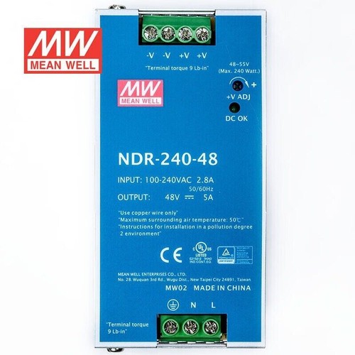Mean Well NDR-240-48 Industrial DIN rail power supply 48V 5A 240W | eBay