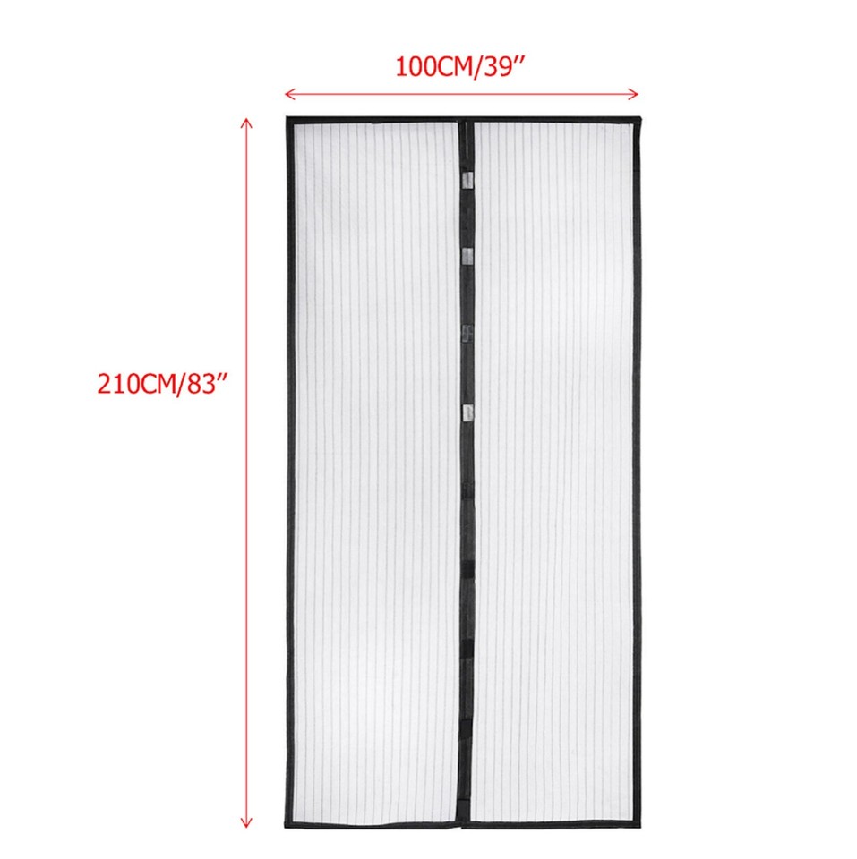 Magnetic Screen Door Mesh Curtain Durable Heavy Duty Mosquito Net Bug ...