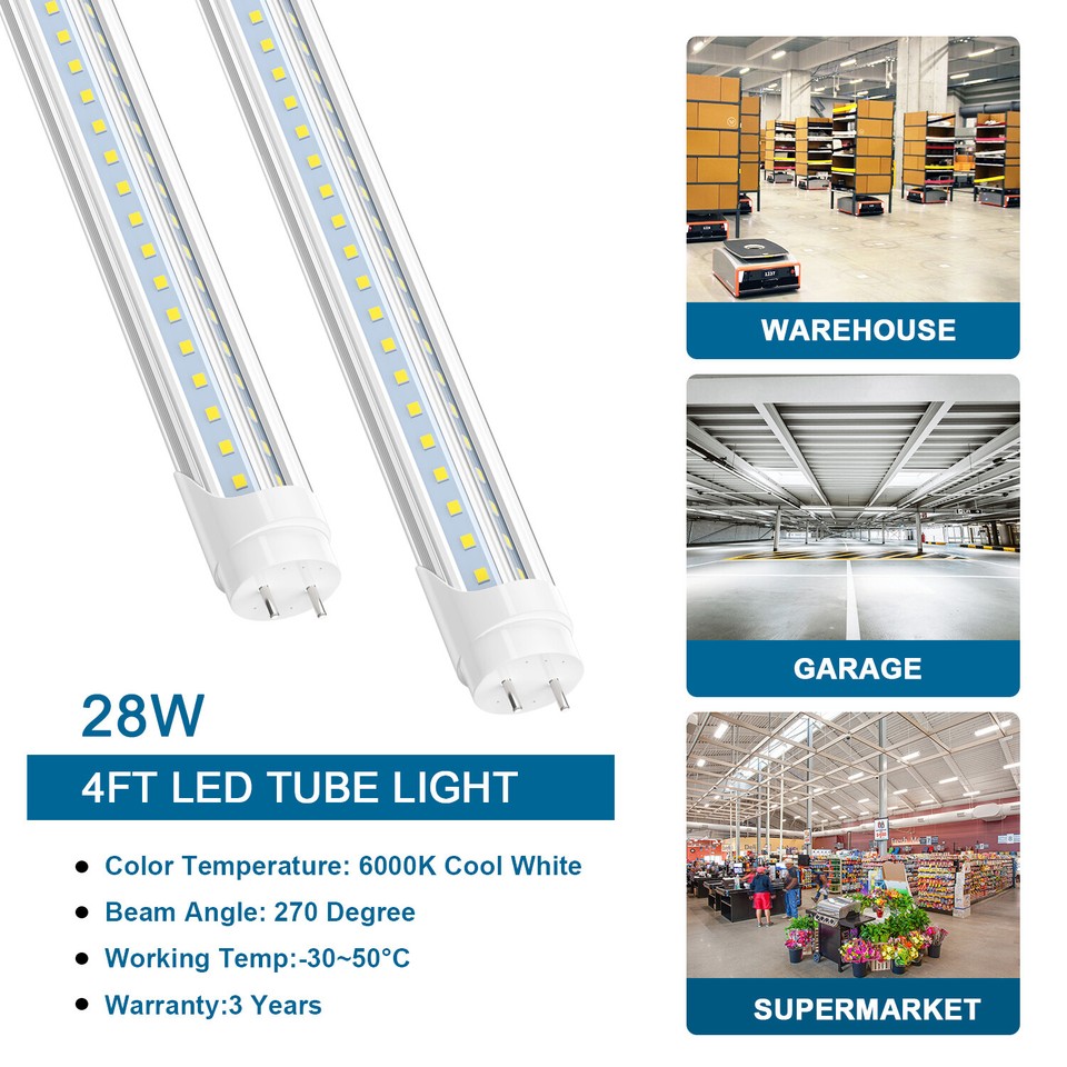 2FT 4FT LED Tube Lights Bulbs T8 G13 9W 22W 28W 60W LED Shop Light Bi ...