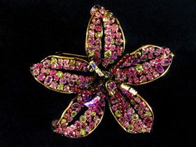 Rare Couture Signed Large Iradj Moini Multi-colored Orchid Pin / Brooch ...