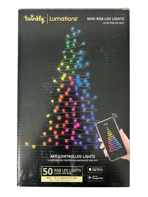 Twinkly Lumations 50 RGB LED APP CONTROLLED Mappable LIGHTS 16.3 ft ...