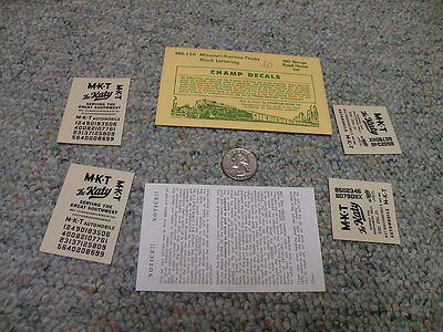 Champ decals HO HN-156 MKT Missouri Kansas Texas Road Names black D1 | eBay