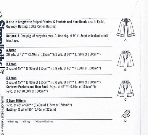 Simplicity 9496 Vintage Retro 40s Aprons Sewing Pattern Misses One Size ...