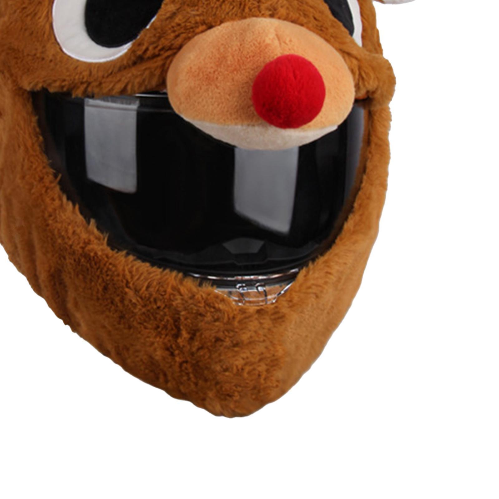 Motorcycle Helmet Cover Elk Shaped Gifts Plush Soft Helmet Protective ...