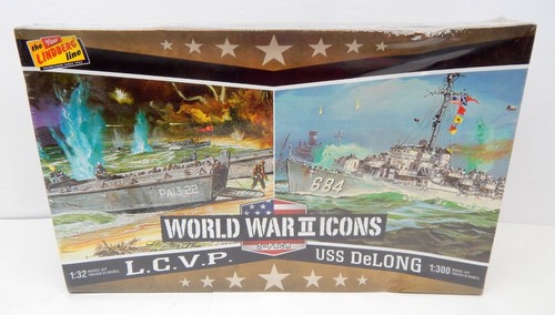 Lindberg WWII Icons L.C.V.P. Landing Craft & USS Delong Ship Plastic ...