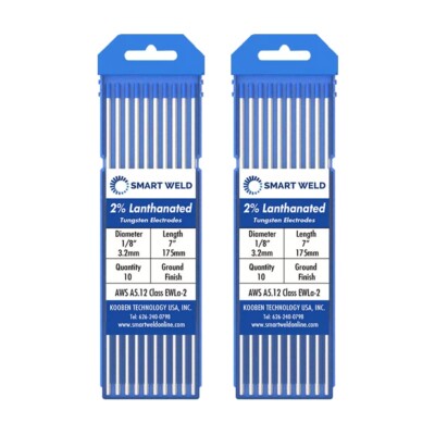 Blue TIG Welding Tungsten Electrode 1/8" (20 pack, WL20, 2% Lanthanated ...