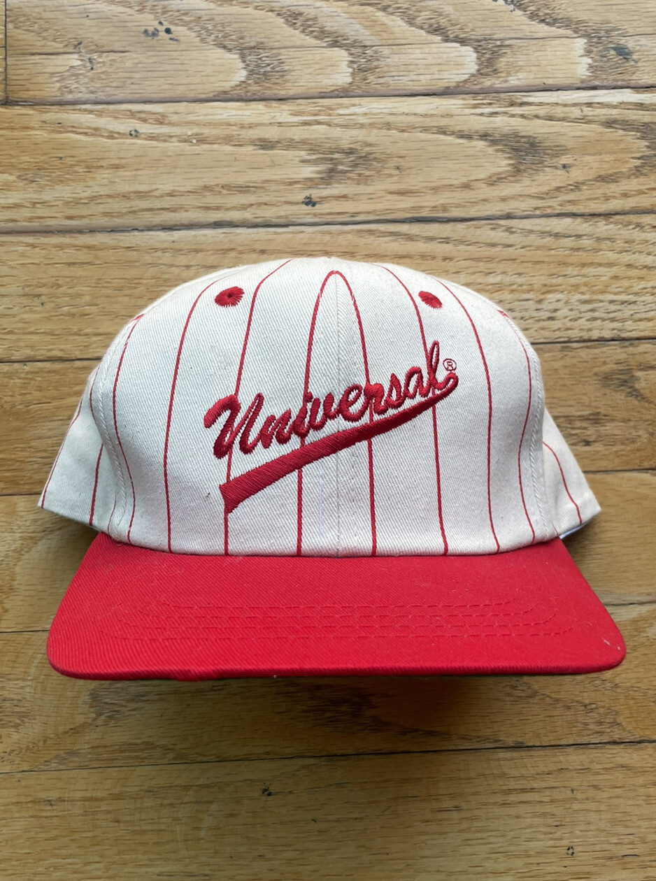 VTG 80s Universal Studios red Snapback Hat Pinstripe … - Gem