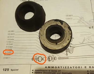 Fiat 125 / 132, Ritmo 130TC Brake reaction rod bush (male) 4125492 ...