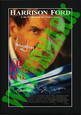 AIR FORCE ONE HARRISON FORD MULTI CAST AUTOGRAPH SIGNED A4 POSTER PHOTO ...