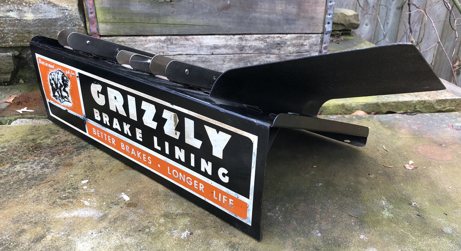 Vtg 1950s Grizzly Brake Lining Parts Catalog Counter Display Rack Bear ...