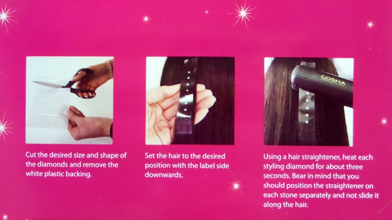 2 PACK 96 Hair Diamonds Jewels Floating Crystals Iron On Gems Wedding ...