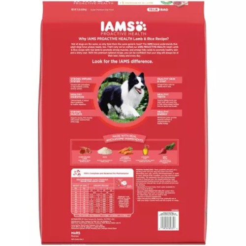 IAMS Proactive Health Minichunks Lamb and Rice Flavor Dry Dog Food Size ...