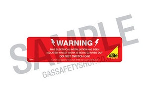 Gas Safe Warning - Electrical Isolation Labels | eBay