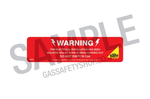 Gas Safe Warning - Electrical Isolation Labels - GSR5 | eBay
