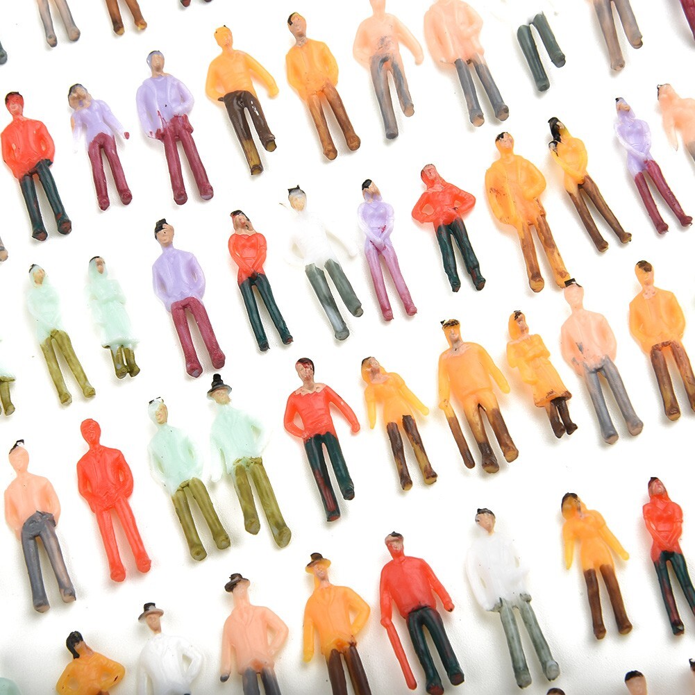 100 PCS 00 Gauge Railway Painted Train Model-Figures People Scale 1:75 ...