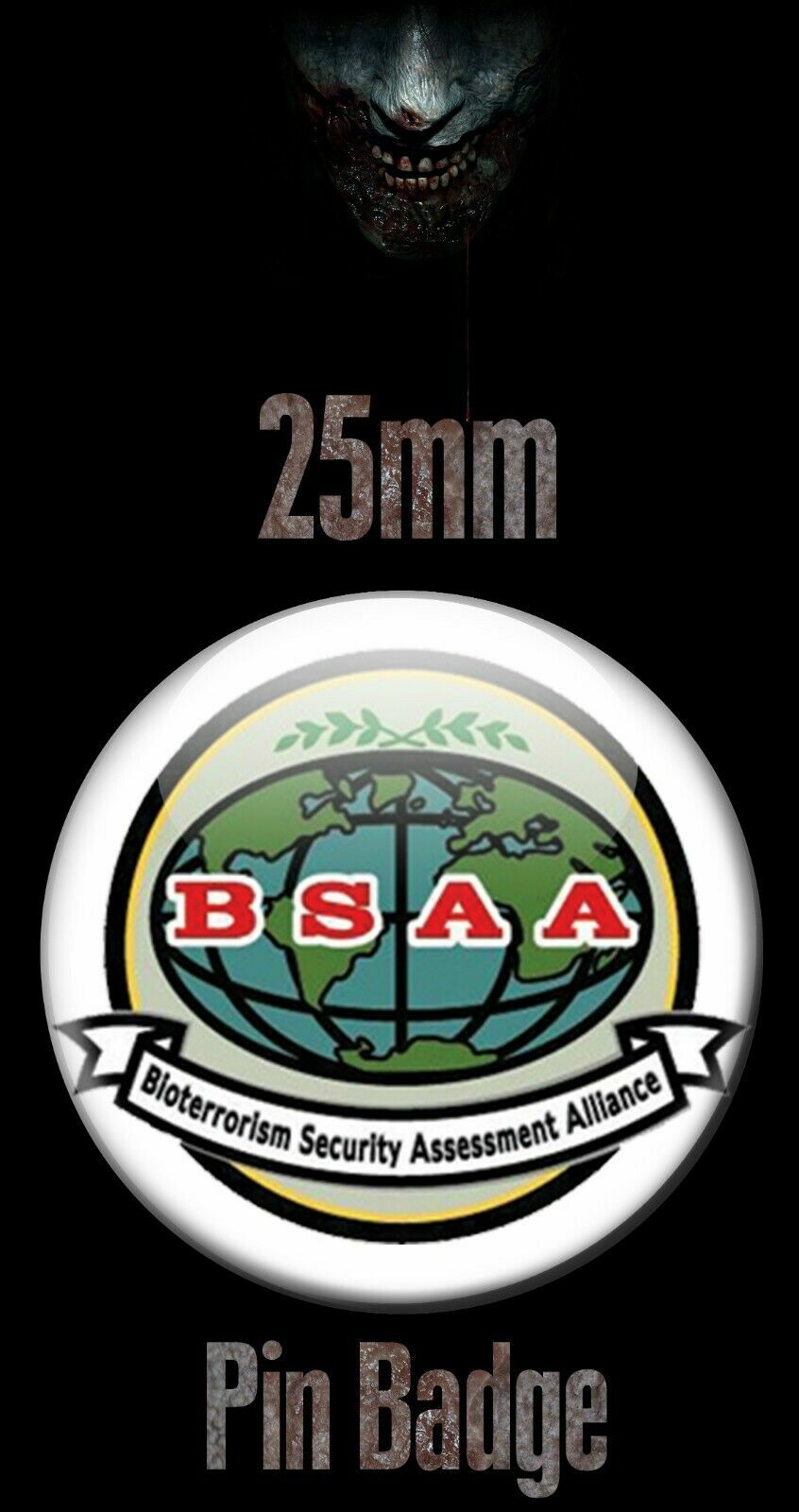 BSAA LOGO 25mm BADGE Resident Evil Biohazard RE Image Bioterrorism ...