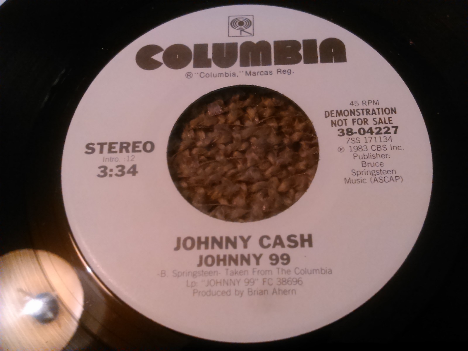JOHNNY CASH - JOHNNY 99 ' PROMO / DEMO ' 7" 45 RPM N. MINT!!! U.S ...