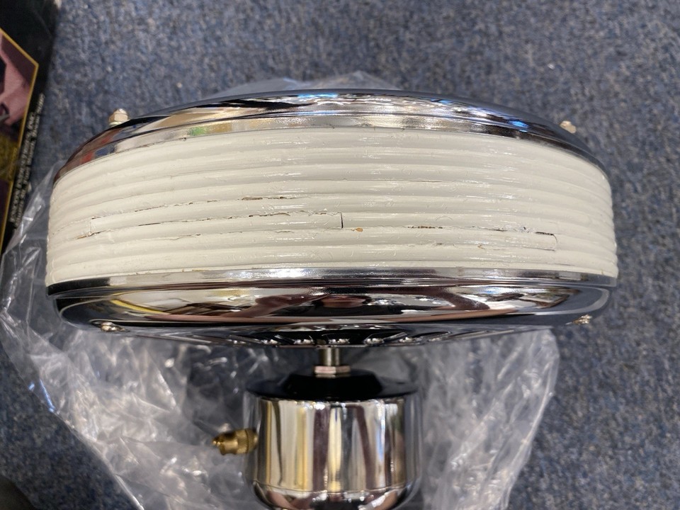 NIB Encon Rattan 52” Ceiling Fan - Chrome/White, 3 Speed, Vintage 1980 ...