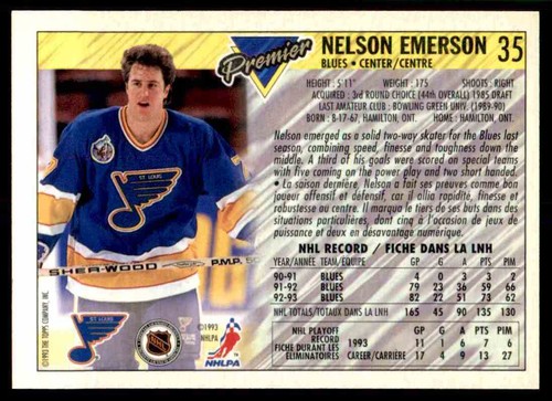 1993-94 OPC PREMIER NELSON EMERSON #35 | eBay