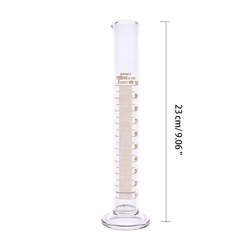 Chemistry Lab Spout Measure 100ml Profession Graduated Glass Measuring ...