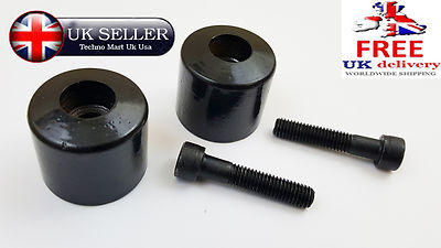 STANDARD MOTORCYCLE MOTORBIKE HANDLEBAR ROUND BAR END WEIGHTS BLACK ...