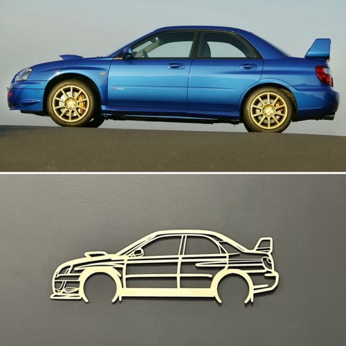 WRX STI GD Silhouette Line Wall Art | eBay