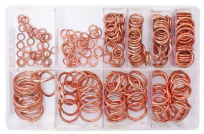 Metric Copper Compression ring Washers Assorted Box 250 / Individual 6 ...