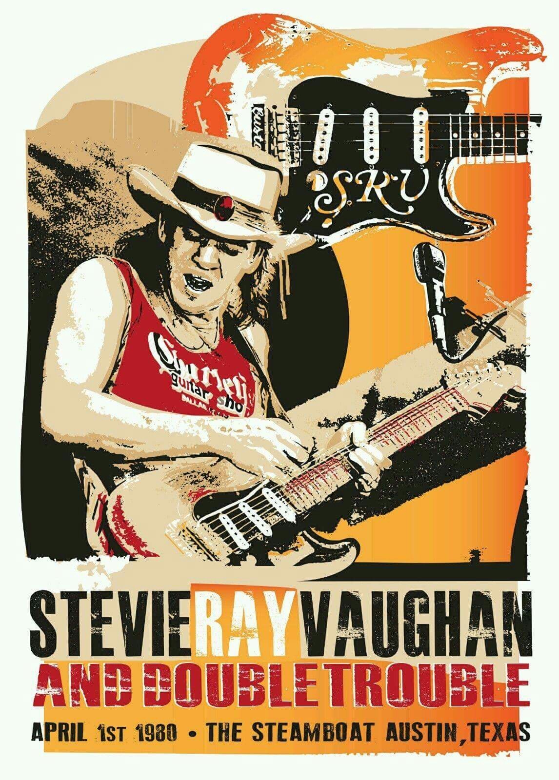 Concert Posters # 12 - 8 x 10 T-shirt iron-on transfer Stevie Ray ...